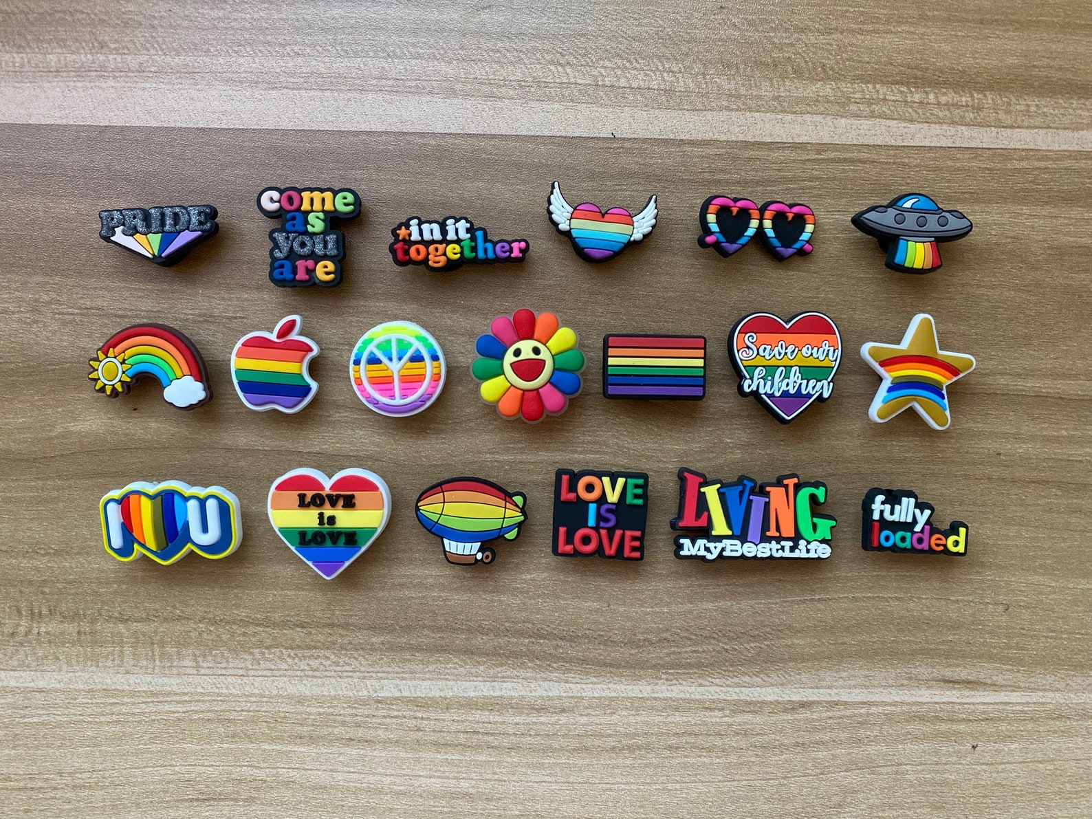 LGBTQ / Pride / Rainbow colors PVC shoe charms for crocs | Etsy