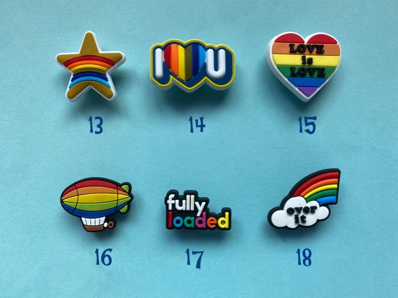 LGBTQ / Pride / Rainbow Colors PVC Shoe Charms for Crocs - Etsy