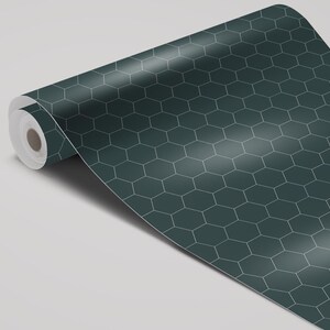Dark Green Hexagon Wallpaper Wall Mural Self-adhesive 63W - Etsy