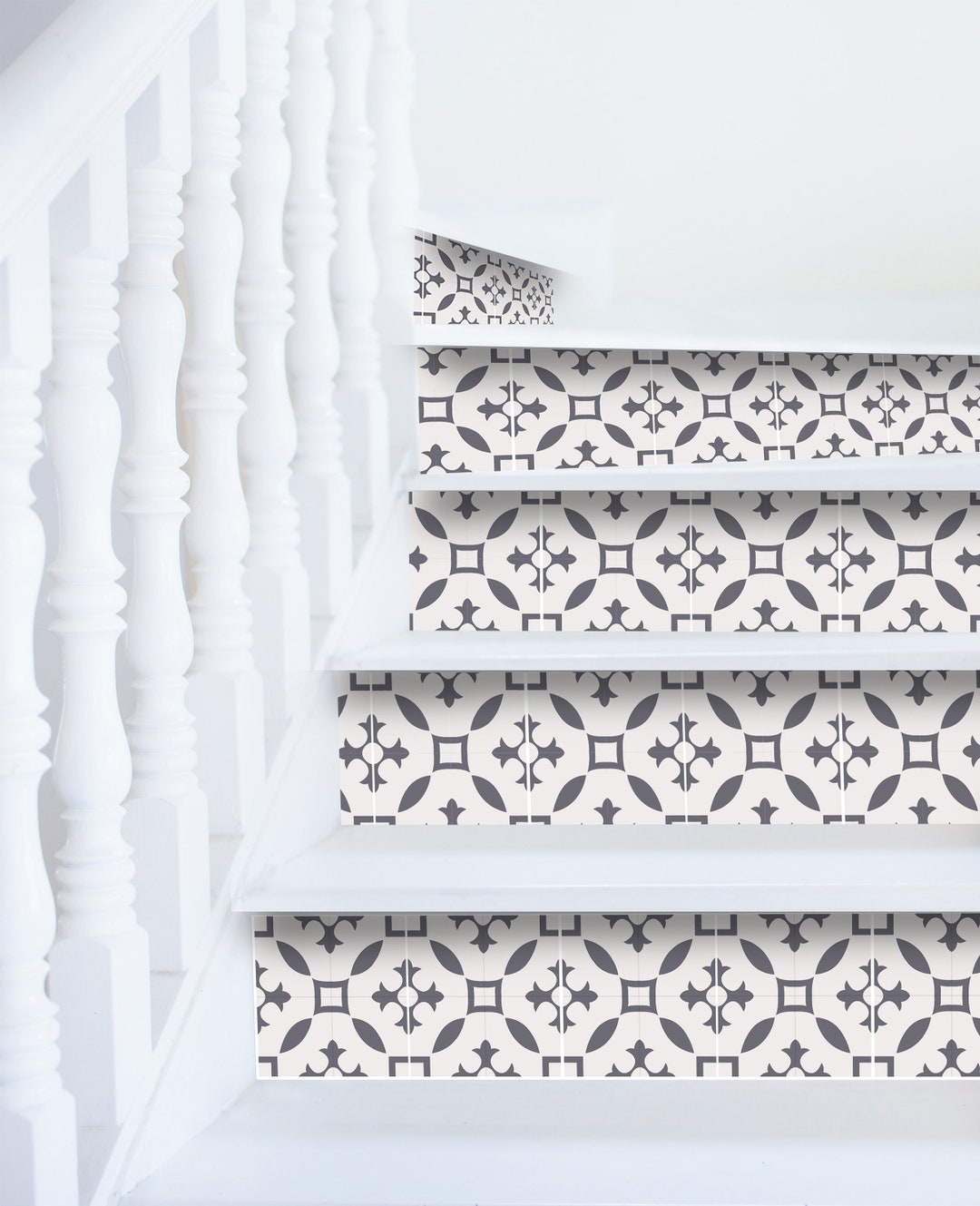 White Classy Stair Risers Decor Aesthetic Decals Stair Riser Deco ...