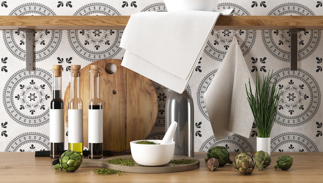 Circles Kitchen Splashback Wallpaper Kitchen Splashback Wall Protector ...