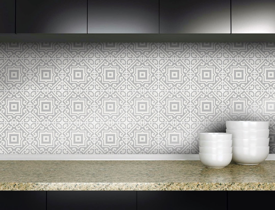 White Classy Talavera Tile Decals Aesthetic Removable Tile Decals Tiles ...