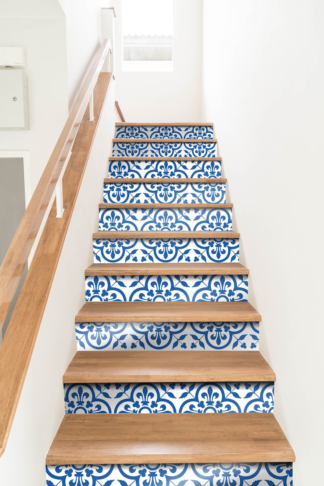 Greek Blue Stair Risers Decal Blue Decal Stair Riser Deco Strips ...