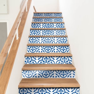 Greek Blue Stair Risers Decal Blue Decal Stair Riser Deco Strips ...