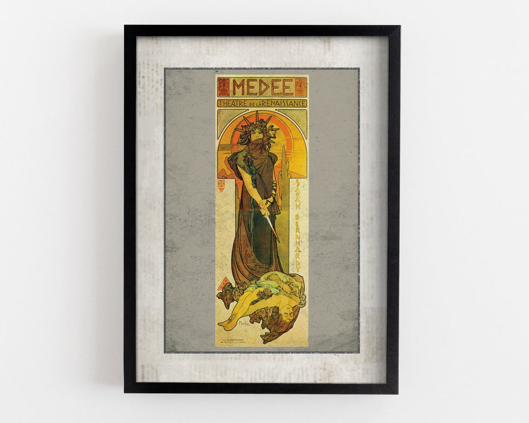 Medea Alphonse Mucha Theater Art, Poster With Frame, Beige Poster in ...