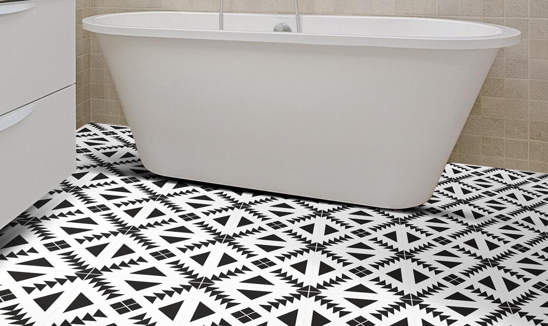 Black Aztec Floor Tile Decal Decals Vinyl Tile Sticker Carreaux Vinyl ...