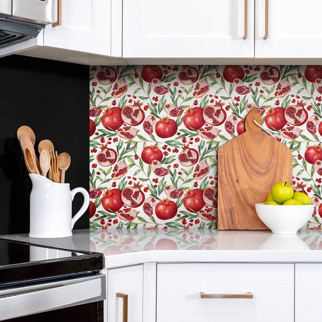 Pomegranate Fruit Panel Stickers, Peel and Stick Panels, Food Panel ...