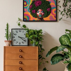 Moss Handicrafts, A Woman From Afro, Wooden Wall Decor, Moss Wall Art ...