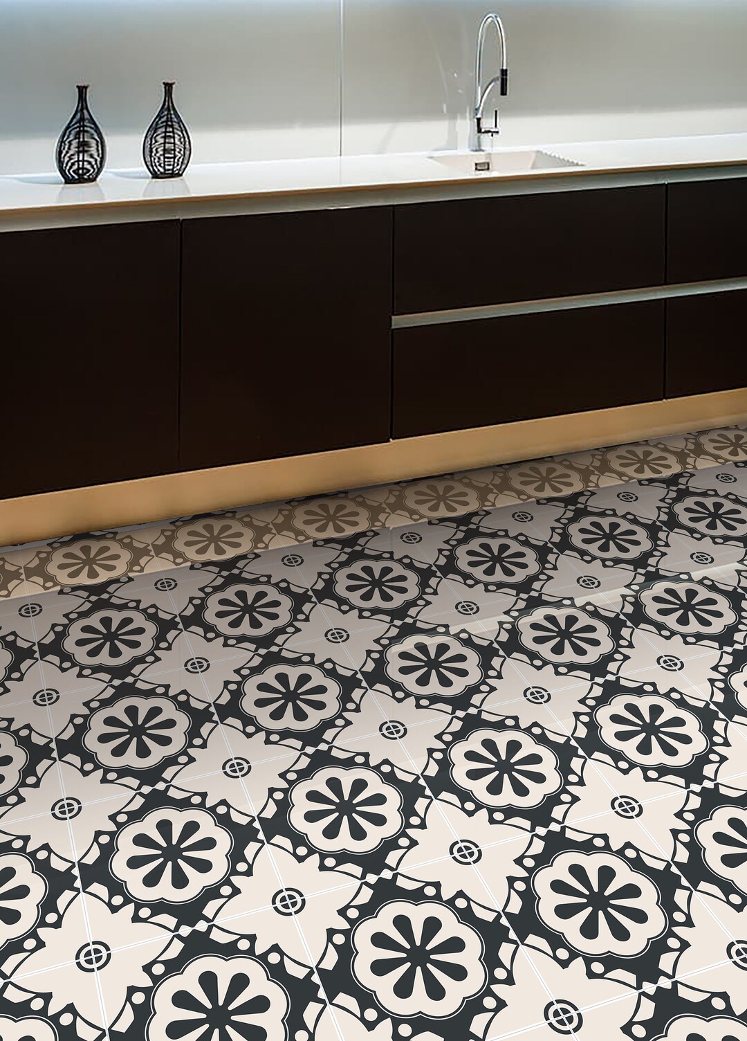 Floral Moroccan Tile Decor Aesthetic Removable Tile Decals Tiles for ...