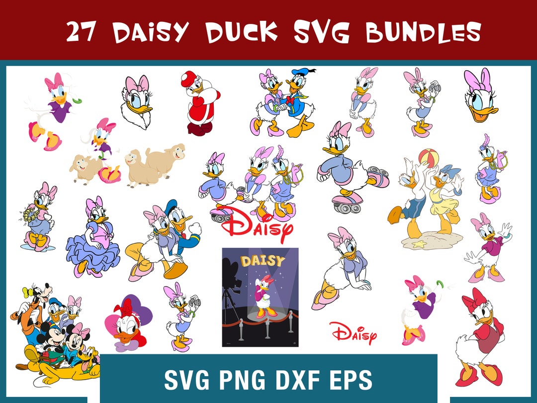 Daisy Duck SVG Bundle, Cartoon Duck Layered Items, Daisy Duck Clipart ...