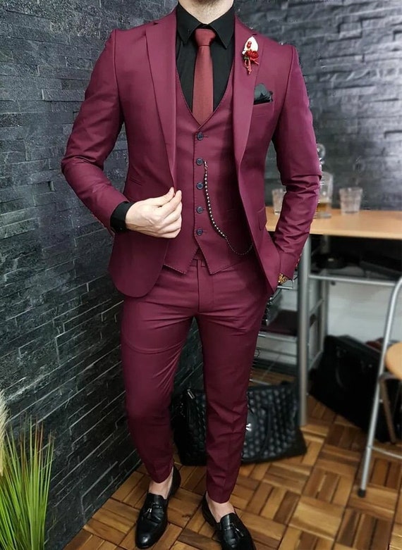 MEM MAROON SUIT Men Suit Suit for Men Elegant Men Suit - Etsy