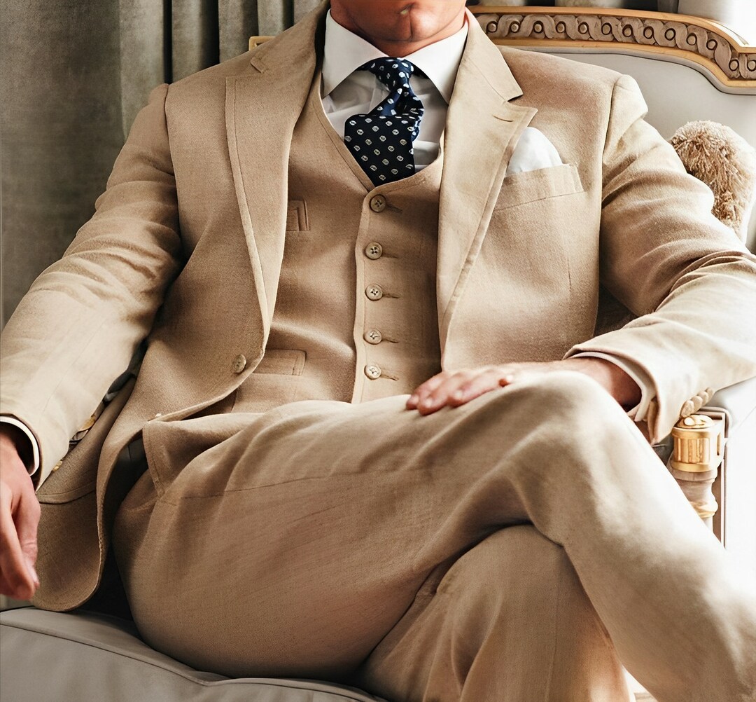 MEN LINEN SUIT Men Linen Clothing Linen Groom Suit Bespoke Linen Suit ...