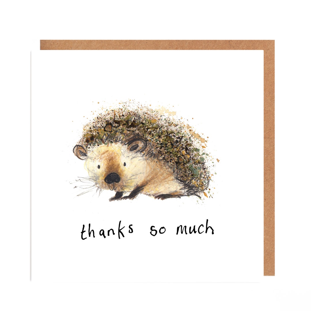 Hedgehog Thank You Card - Francesca - Etsy