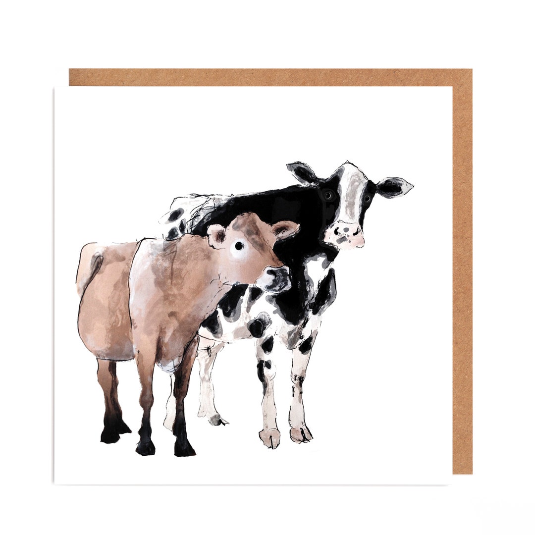 Two Cows Card for All Occasions - Hilda and Heather - Etsy