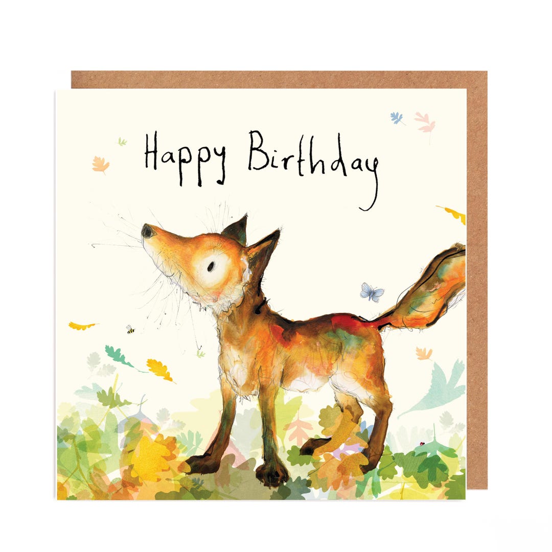 Fox Birthday Card - Dexter - Etsy