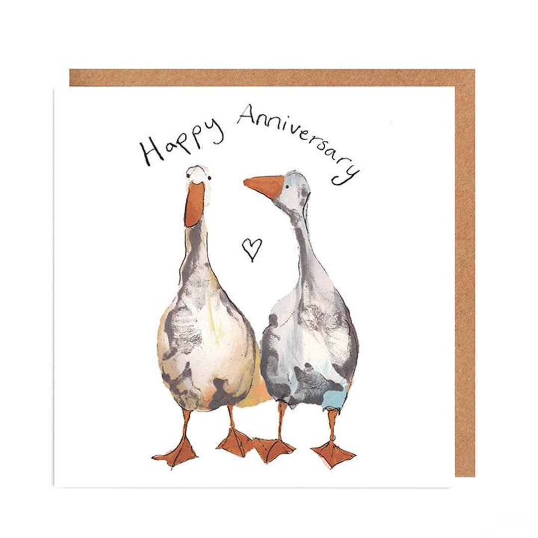 Anniversary Card Pair of Geese - Etsy