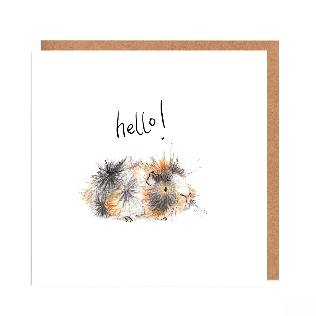 Hello Guinea Pig Card - Ruby - Etsy