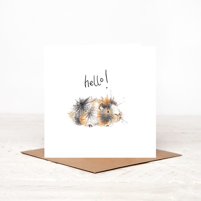 Hello Guinea Pig Card Ruby - Etsy