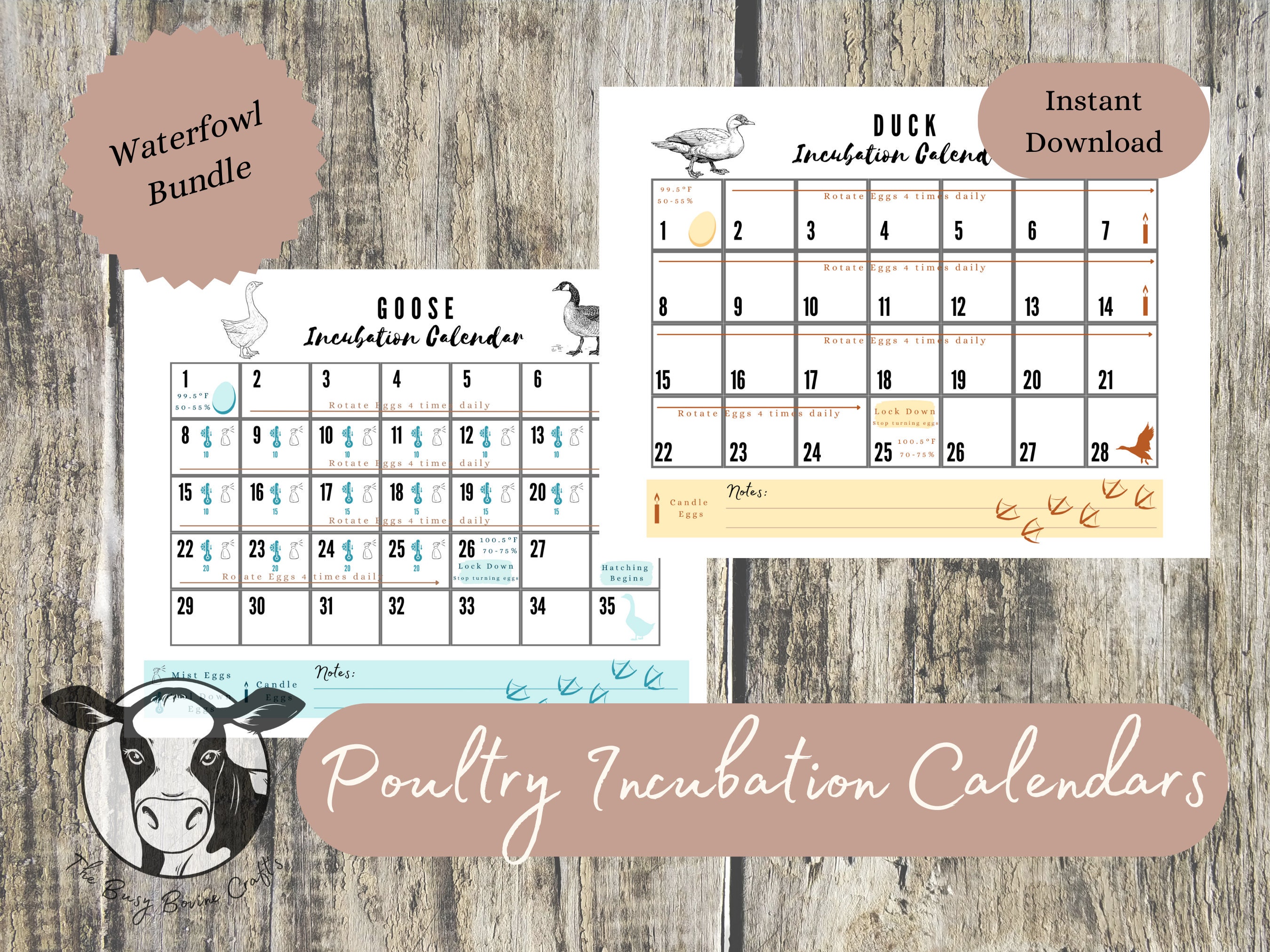 Printable Egg Incubation (hatching) Calendar & Tracker for Geese and ...