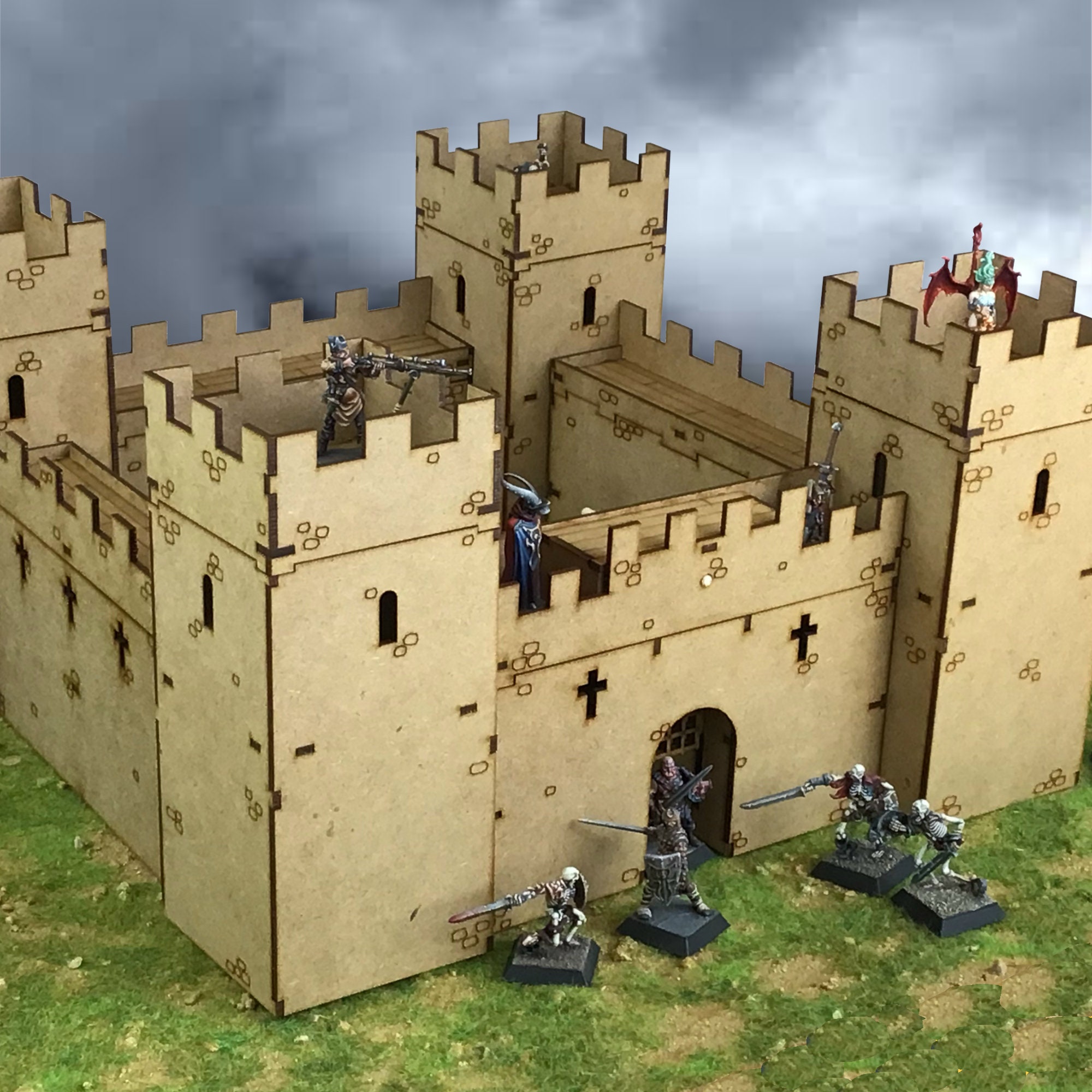 Lasercut, Multi Level Castle With Moving Portcullis - Etsy