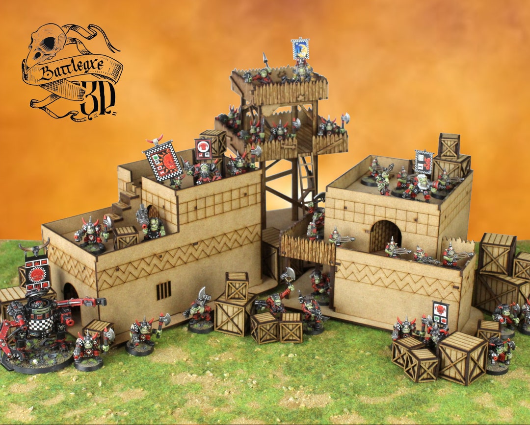 Retro Space Ork Village Set 3 - Lasercut Scenery - Wargaming 28mm ...