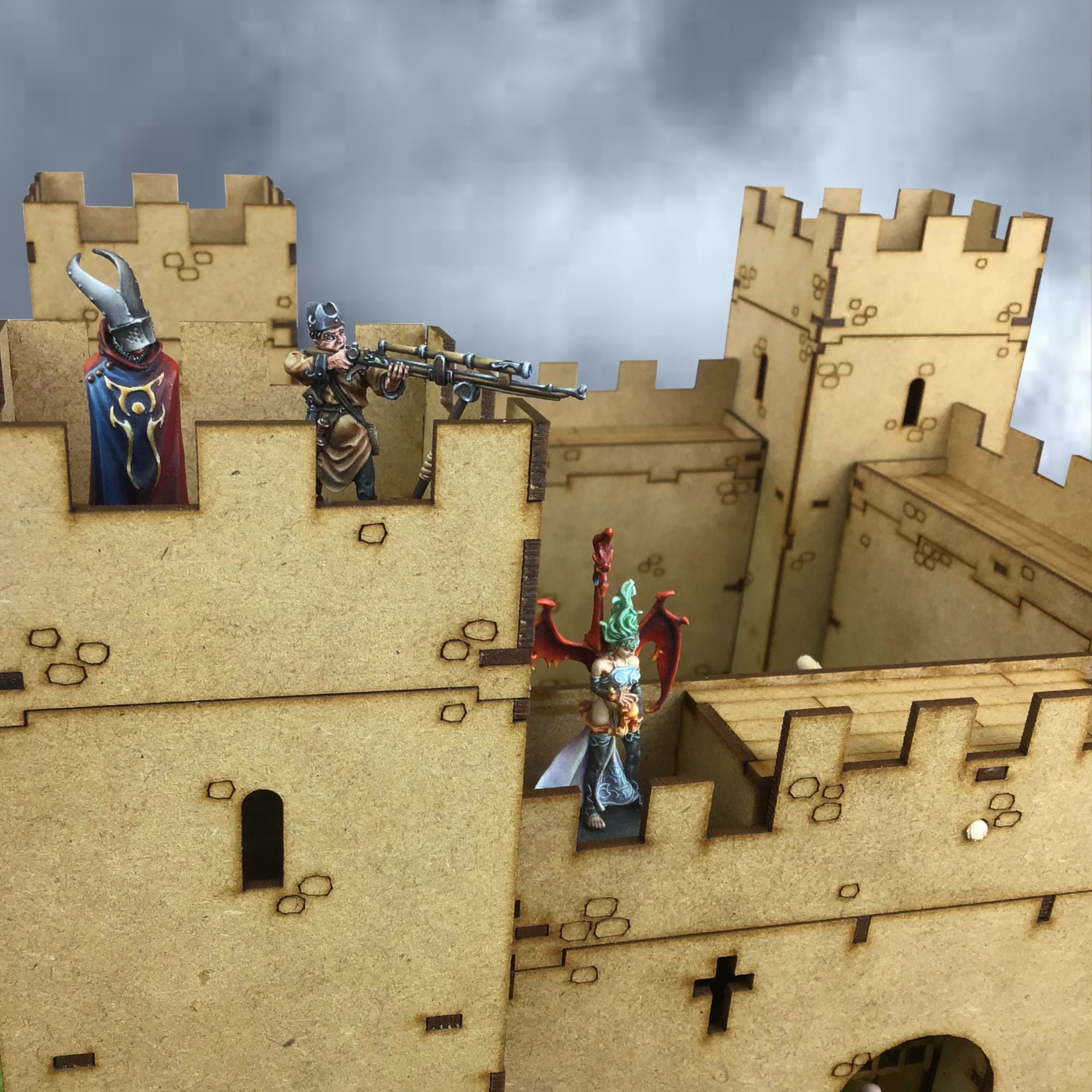 Lasercut Multi Level Castle With Moving Portcullis - Etsy UK