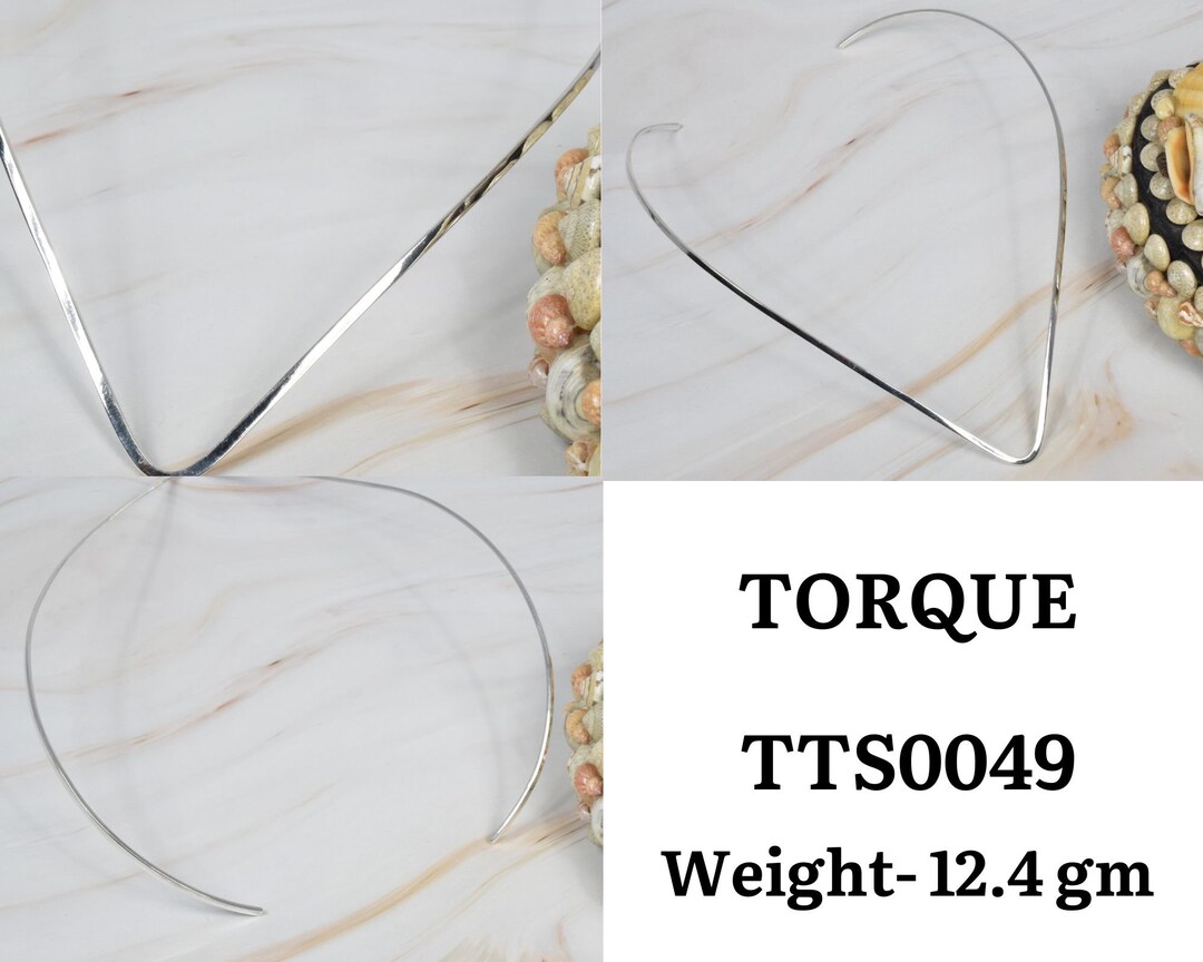 Torque Necklace 925 Sterling Silver Jewelry Choker Necklace Neck Torque ...