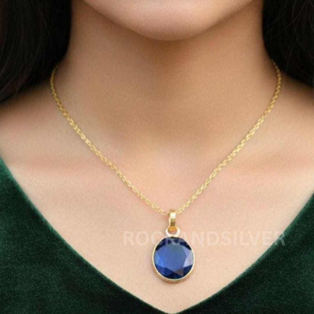Iolite Quartz Pendant: 18K Gold Overlay Sterling Silver, June ...