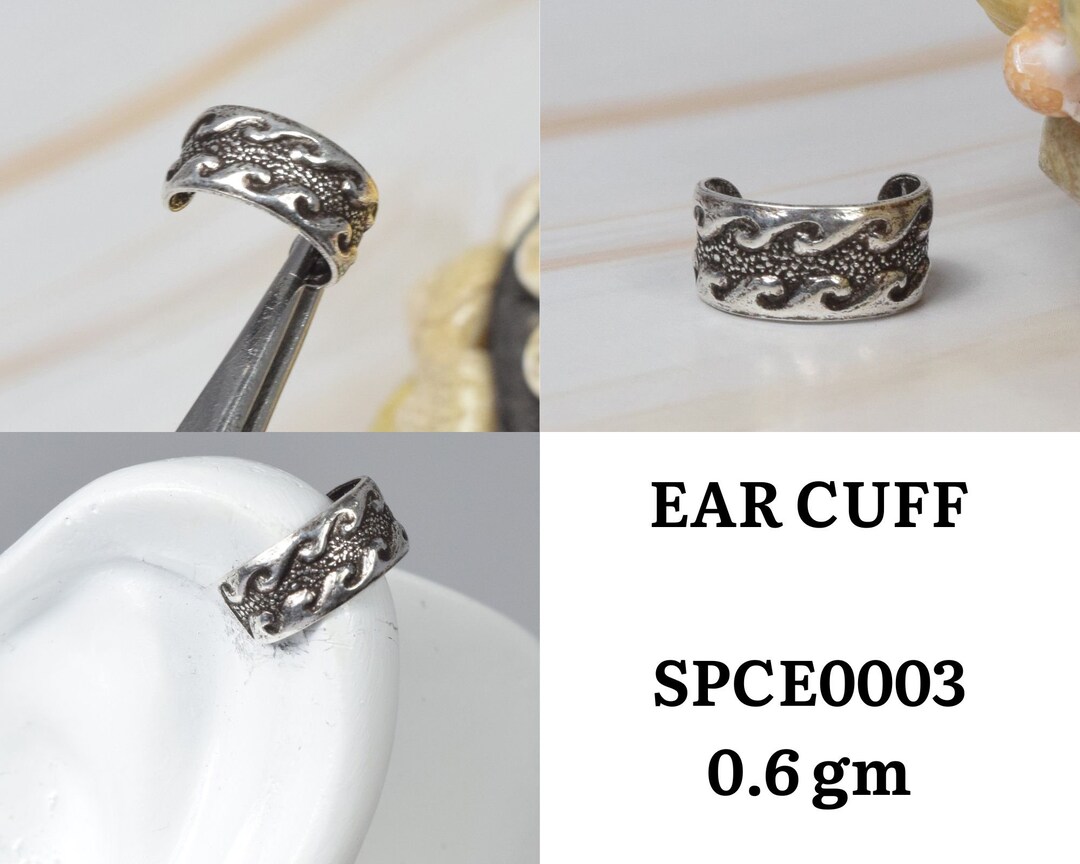 Silver Designer Ear Cuff 925 Sterling Silver Handmade Ear Cuff Jewelry ...