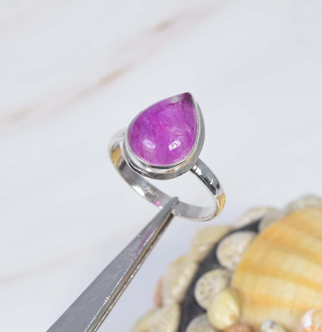 Pink Rainbow Moonstone 925 Sterling Silver Gemstone Ring Jewelry ~ June ...