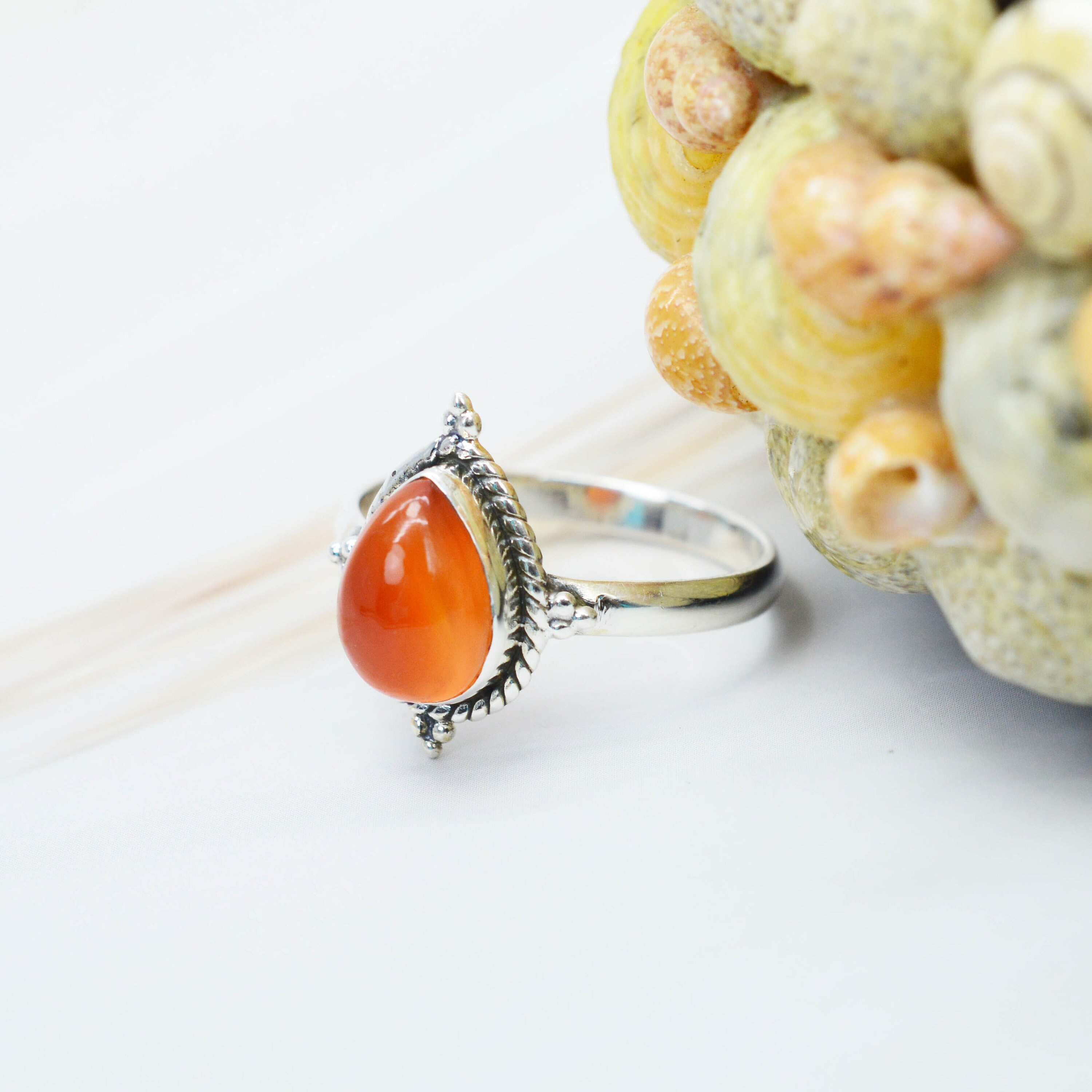 Red Carnelian 925 Sterling Silver Ring - Etsy UK