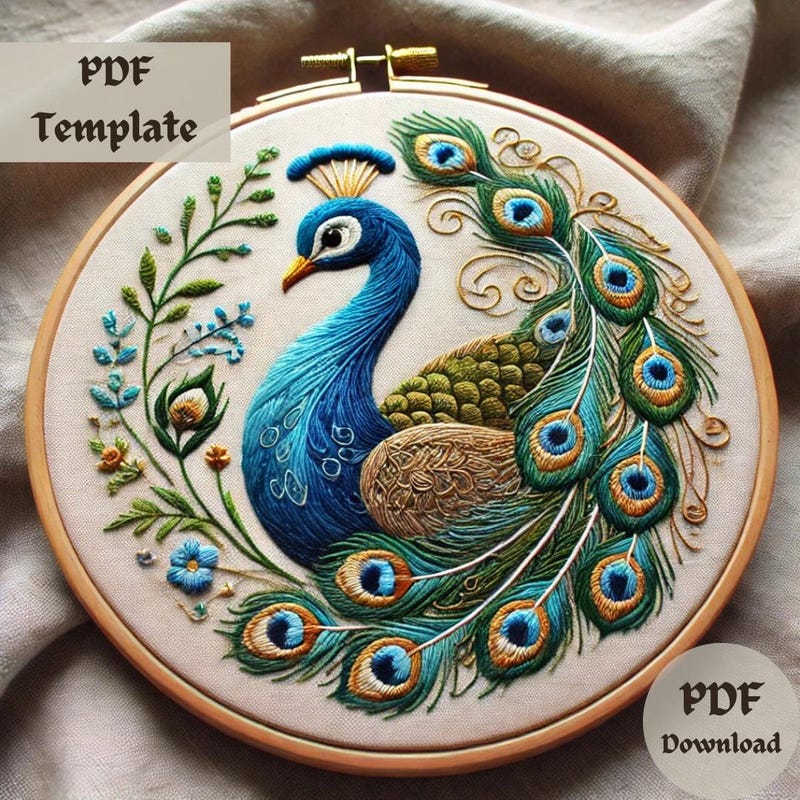 Peacock Embroidery - Etsy