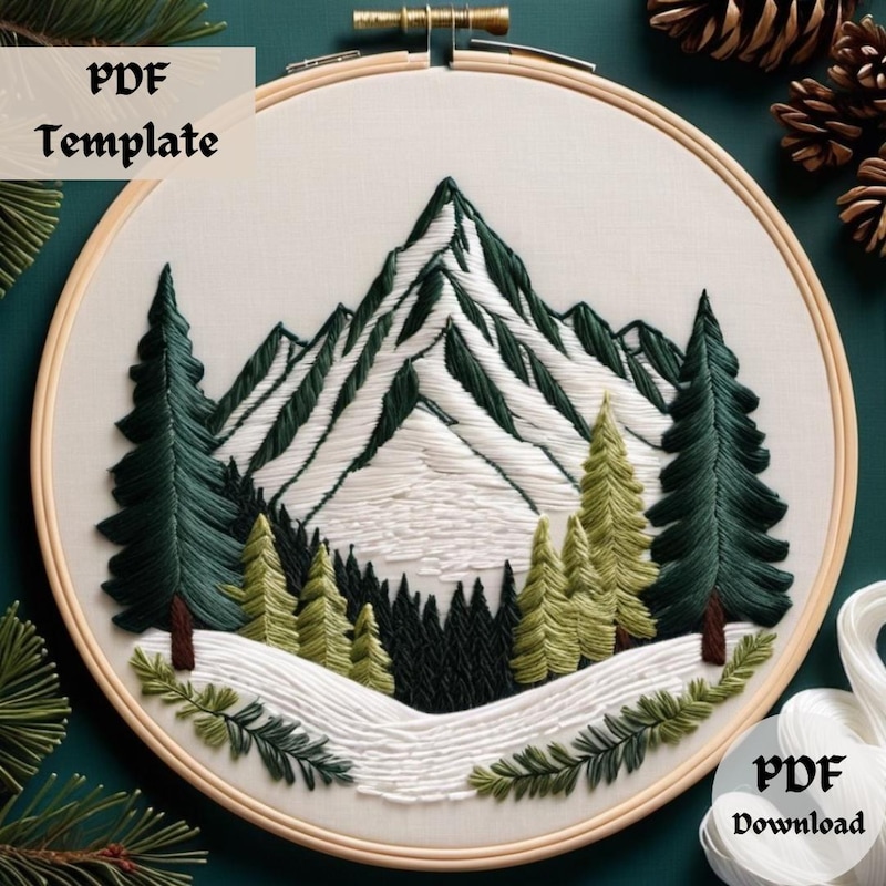 Mountain Embroidery - Etsy
