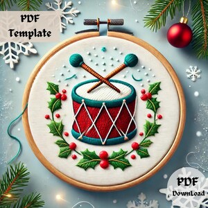 Drummers Embroidery Pattern, Hand Embroidery PDF, Whimsical Drumming ...