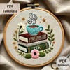 Stack of Books PDF Embroidery Pattern, a Customisable Embroidery Design ...