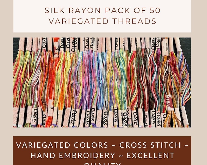 Silk Rayon: Pack of 50 Threads ~ Variegated Colors ~ Hand Embroidery ...