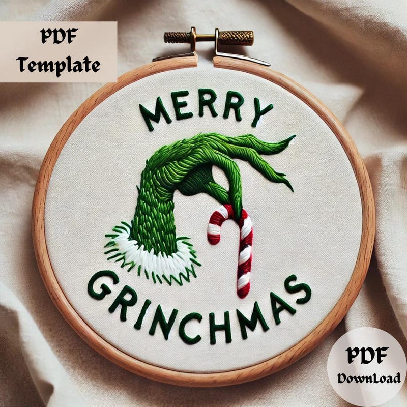 Grinch Embroidery - Etsy