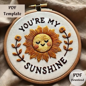 You Are My Sunshine Hand Embroidery Pattern - Etsy