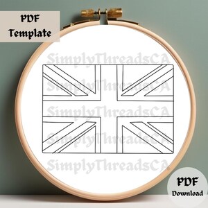 Union Jack Flag Embroidery Pattern, UK Flag Hand Embroidery PDF ...