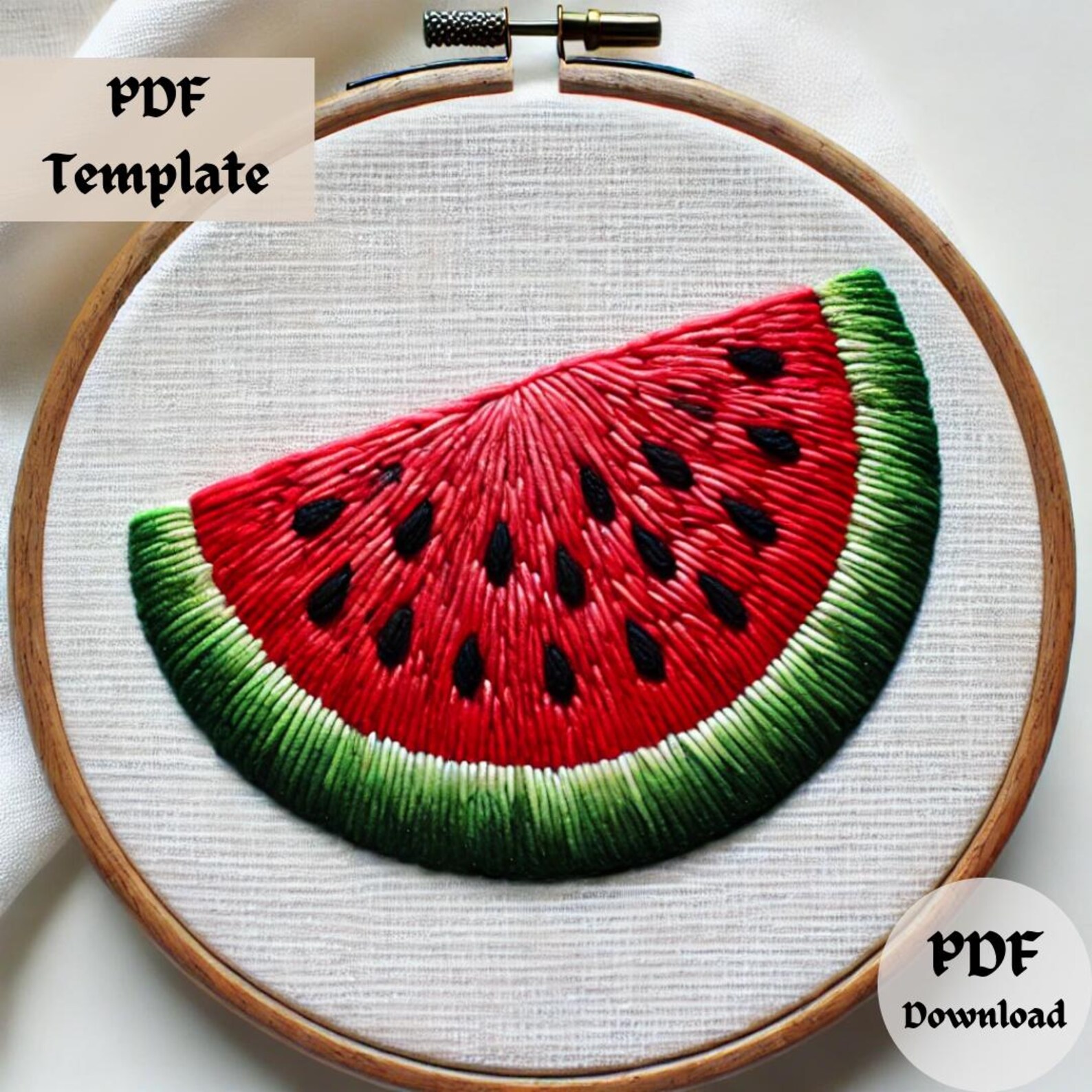 Watermelon Embroidery Pattern, Fruity Hand Embroidery Design, Vibrant ...