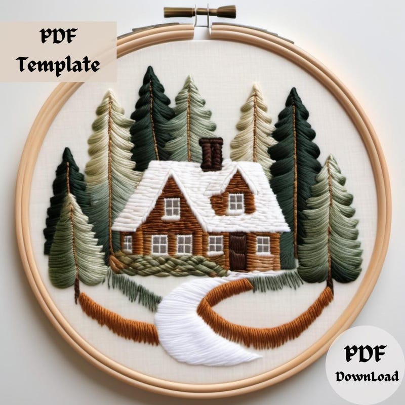 Cabin Embroidery - Etsy
