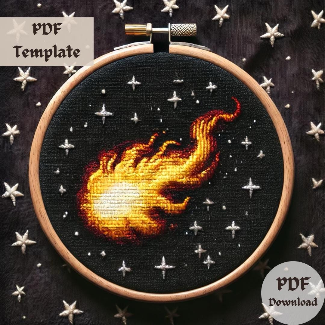 Protostar Embroidery Pattern, Stellar Formation Hoop Art, Cosmic Decor ...