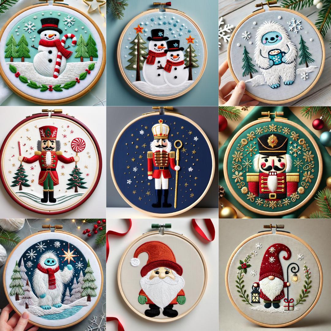 Winter Hand Embroidery Pattern Collection, Winter Embroidery Designs ...