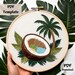 Coconut Embroidery Pattern, Tropical Coconut Hand Embroidery Design ...