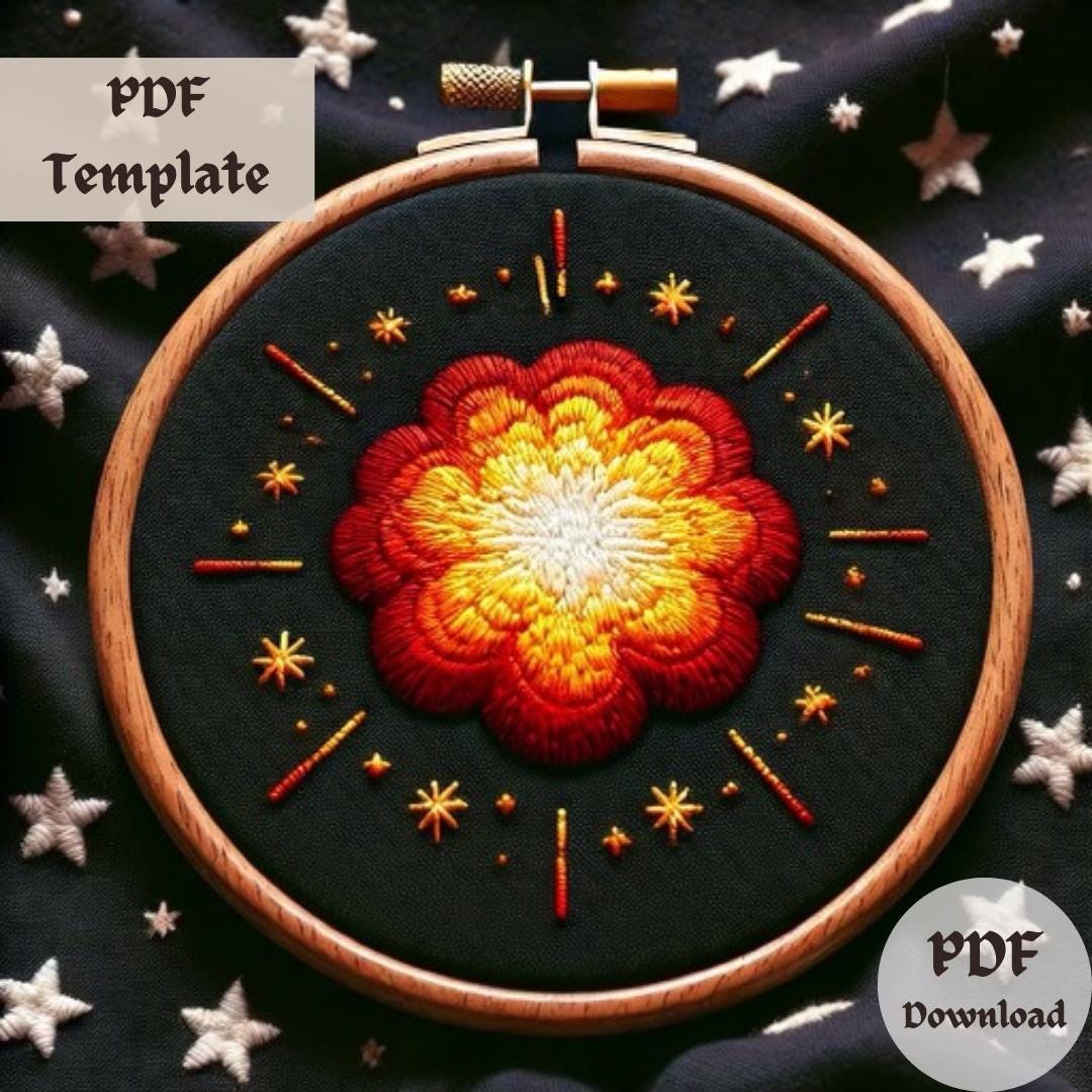 Supernova Explosion Embroidery Pattern, Celestial Hoop Art, Space Decor ...