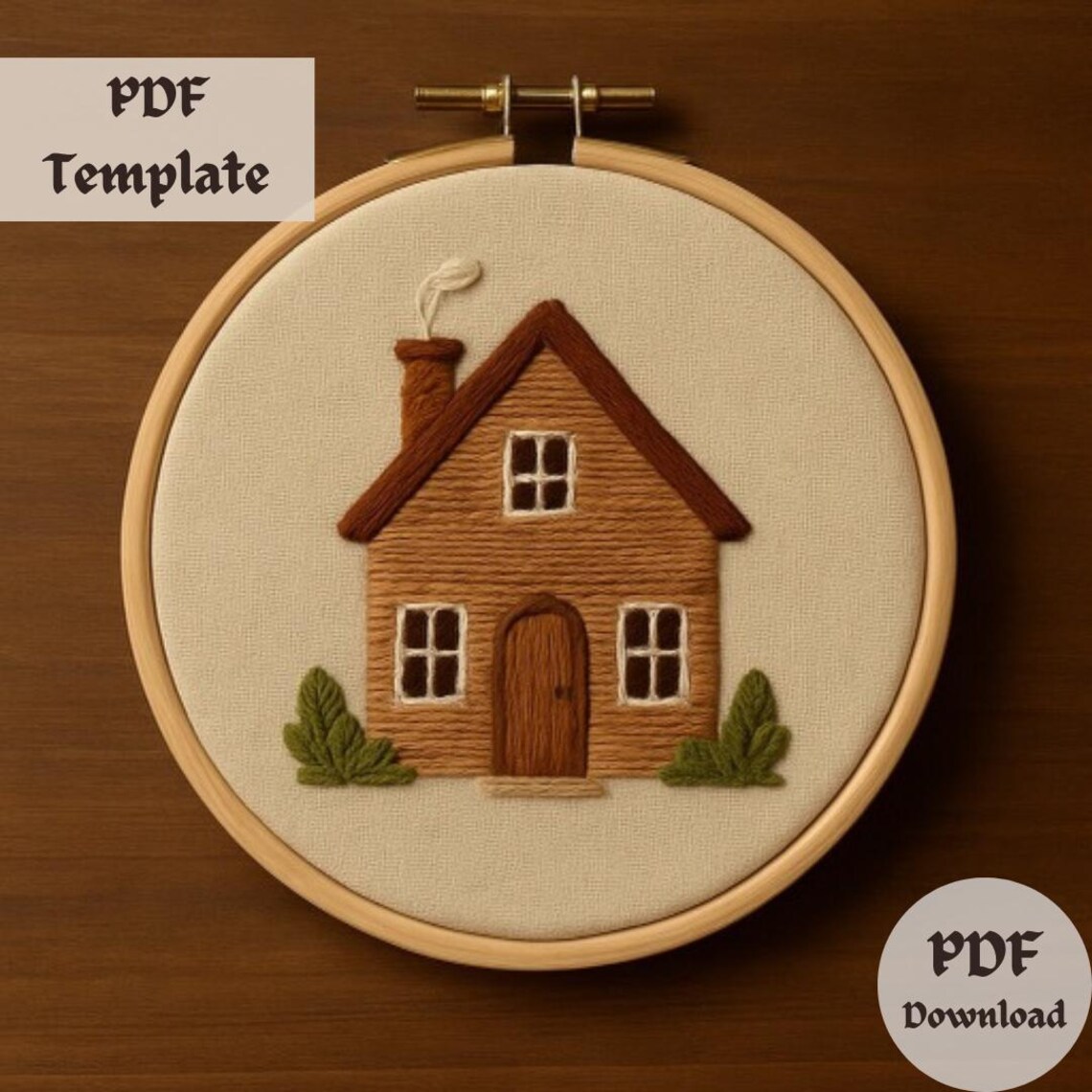 Cozy Cottage Embroidery Pattern, Home Hand Embroidery Design, Rustic ...