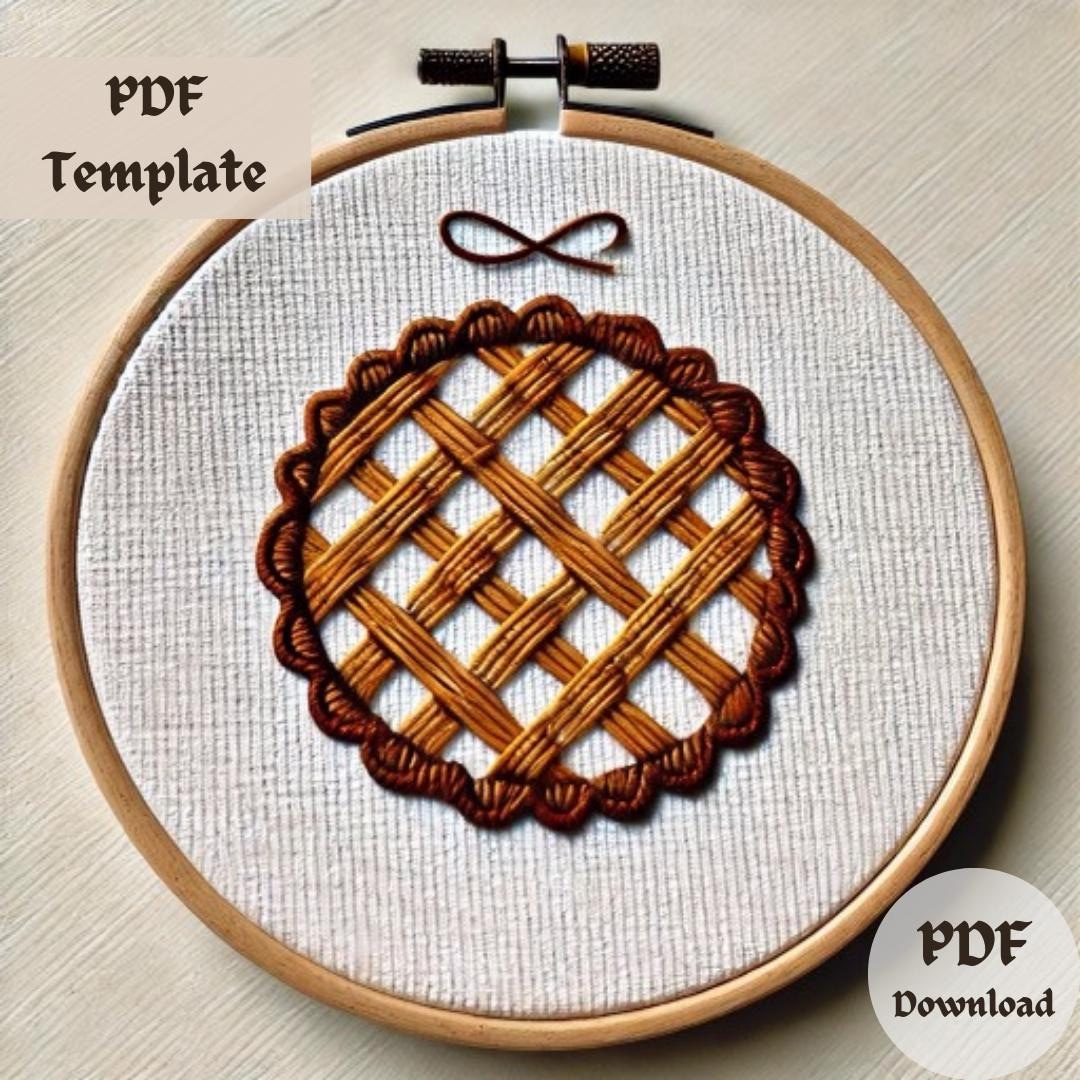Waffle Embroidery Pattern - Cute Hand Embroidery PDF, Breakfast ...