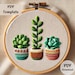 Succulent Embroidery Pattern, Potted Plant Hand Stitching PDF, Indoor ...