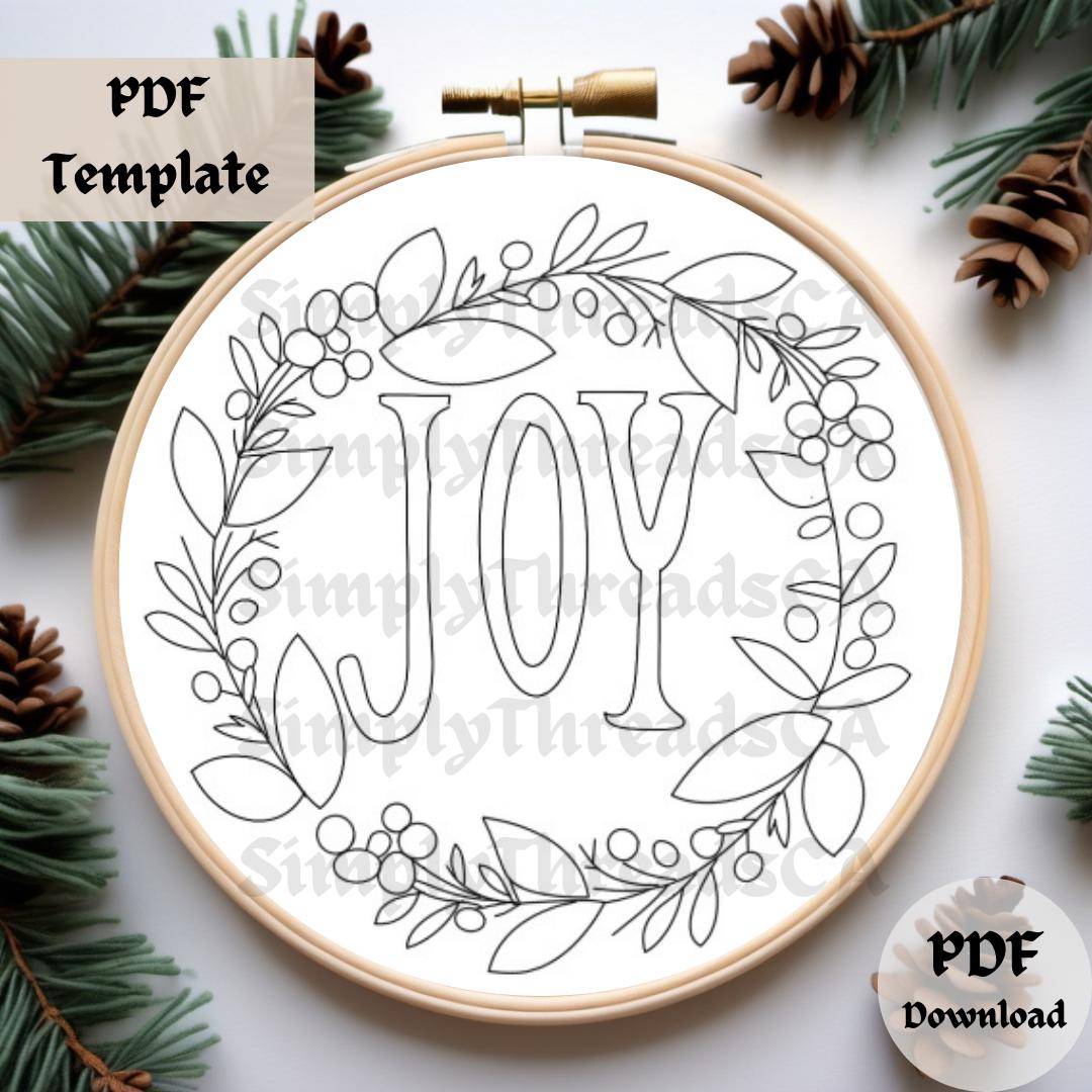 JOY Hand Embroidery Pattern, Beginner Embroidery Design, Hand-stitched ...