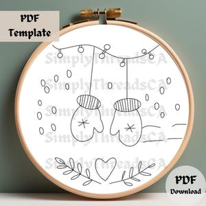 Cozy Mittens Embroidery Pattern, DIY Winter Hand Embroidery PDF ...